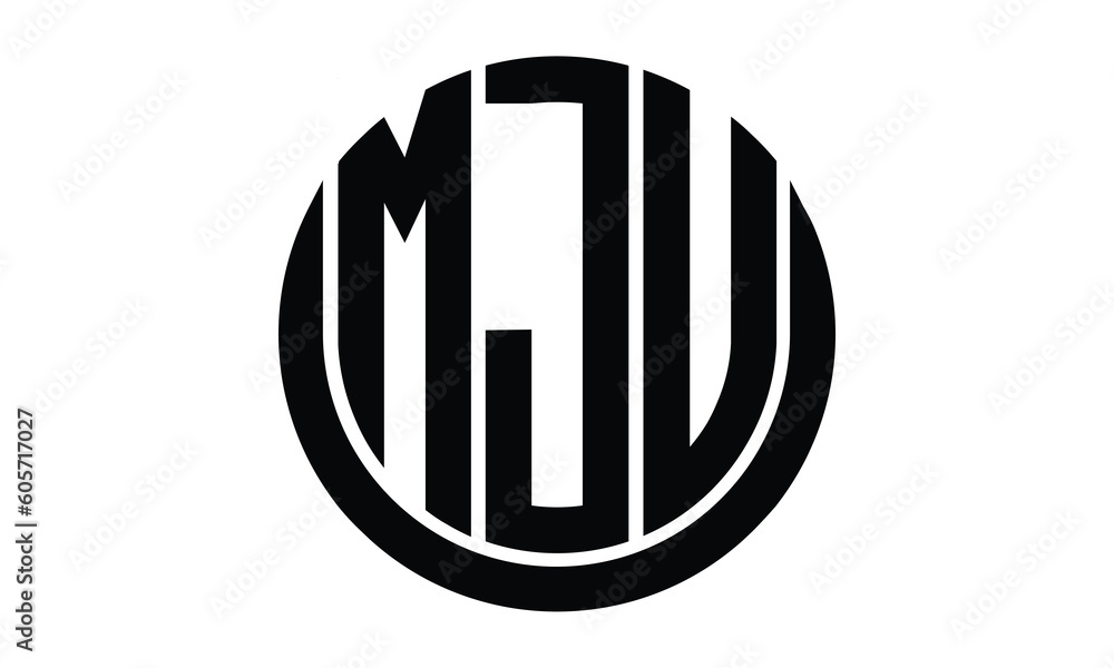 MJU shield with round shape logo design vector template | monogram logo ...