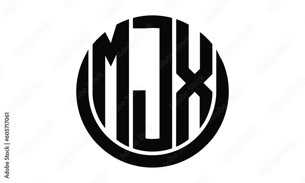 MJX shield with round shape logo design vector template | monogram logo ...