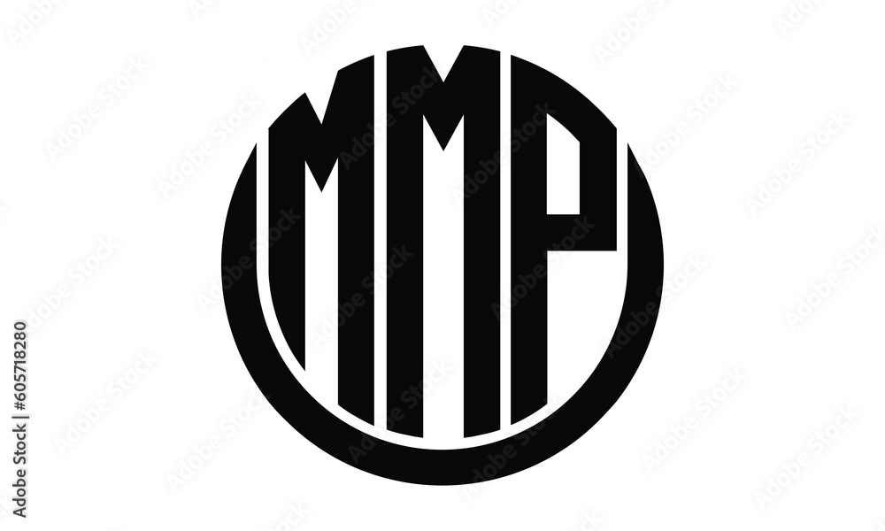 MMP shield with round shape logo design vector template | monogram logo ...