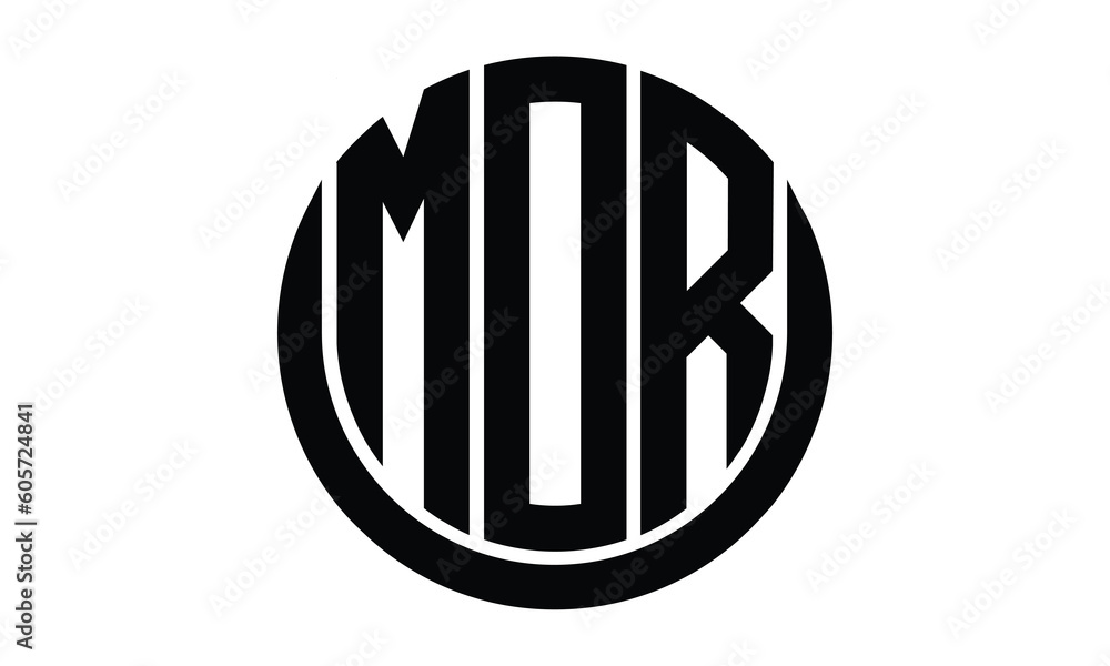 MOR shield with round shape logo design vector template | monogram logo ...