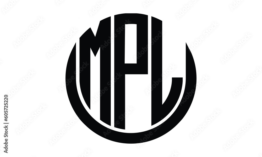 MPL shield with round shape logo design vector template | monogram logo ...