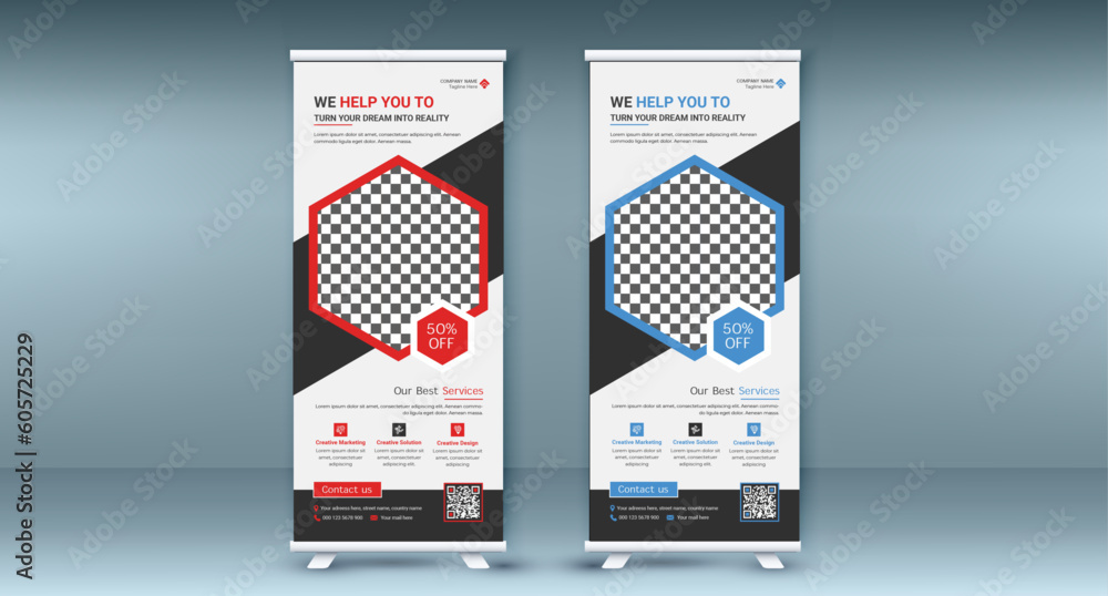 Professional Business Roll Up Banner. corporate Roll up background for ...