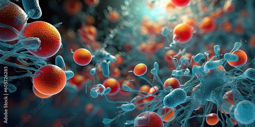 Cell division or cell connection, the microbiological process of ...