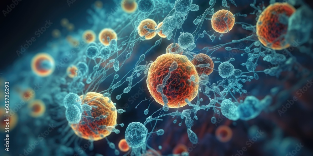 Cell division or cell connection, the microbiological process of ...