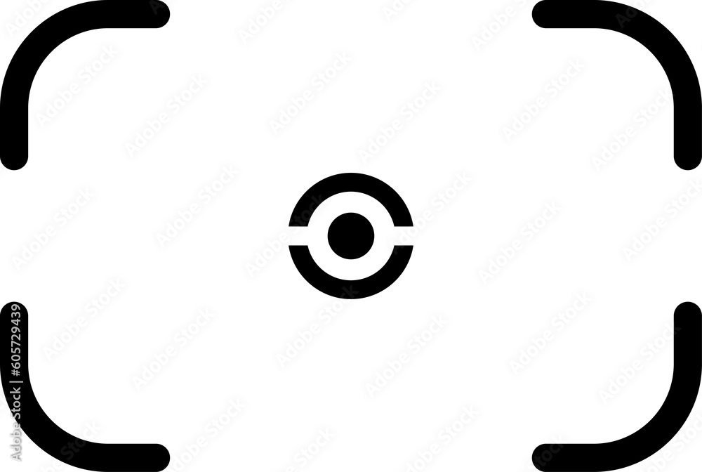 Camera viewfinder icon in png. Photo viewfinder symbol in line. Outline ...