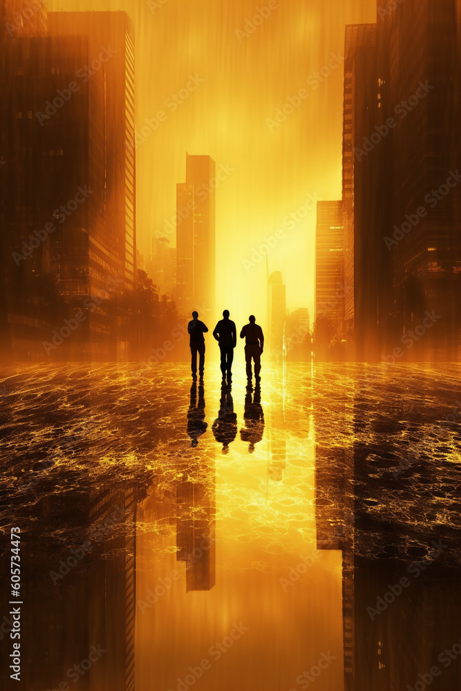 Surreal Cityscape: Inception-Inspired City Silhouette, Misty and ...