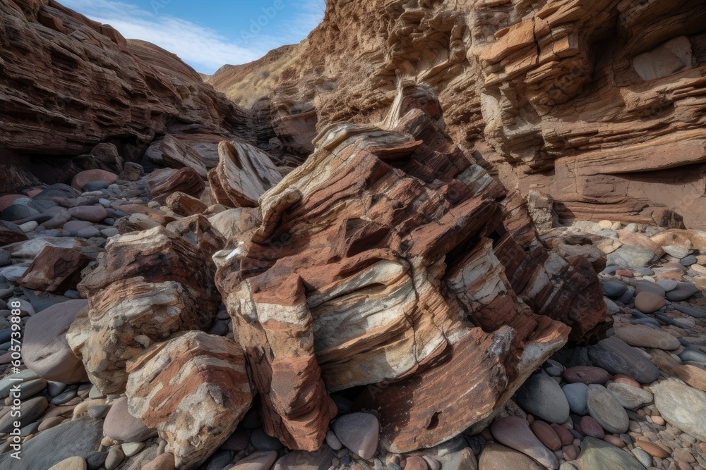 natural rock formation that appears to have been broken and reassembled ...