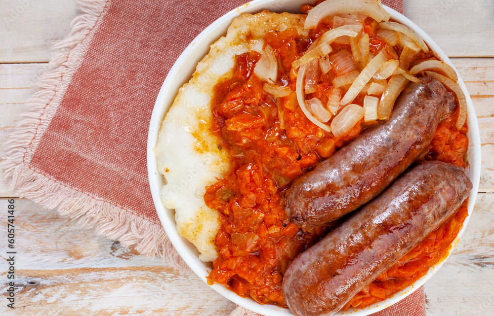 traditional-south-african-pap-and-wors-sausage-with-popular-maize-meal