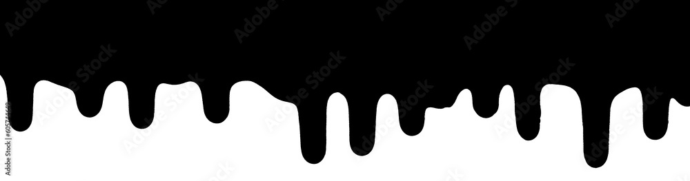 Dripping black stains isolated on white background. Flowing black ...