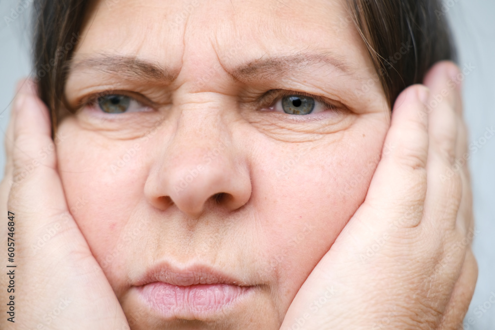 portrait shocked terrified adult showing fear, stress, life problems ...