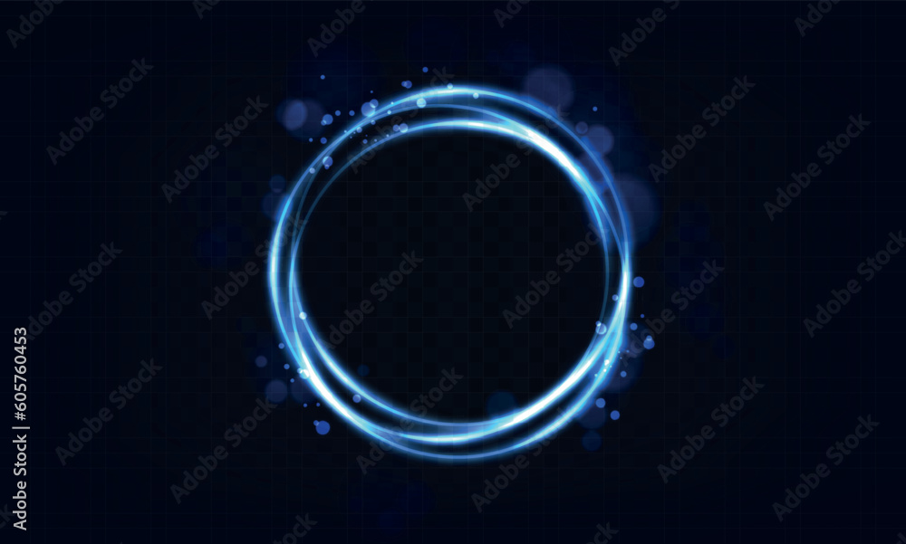 Glowing Halo Ring, Neon circle sign vector. Light and glow round frame ...