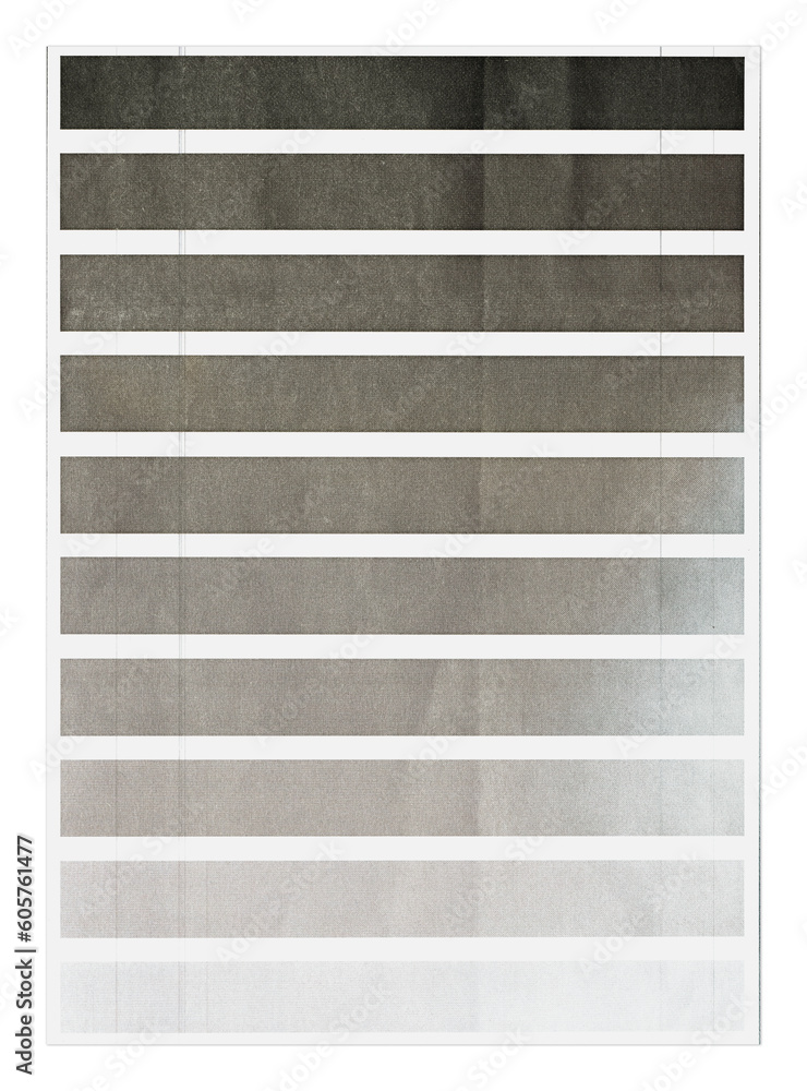 test print to check the black printer cartridge on folded copy paper ...