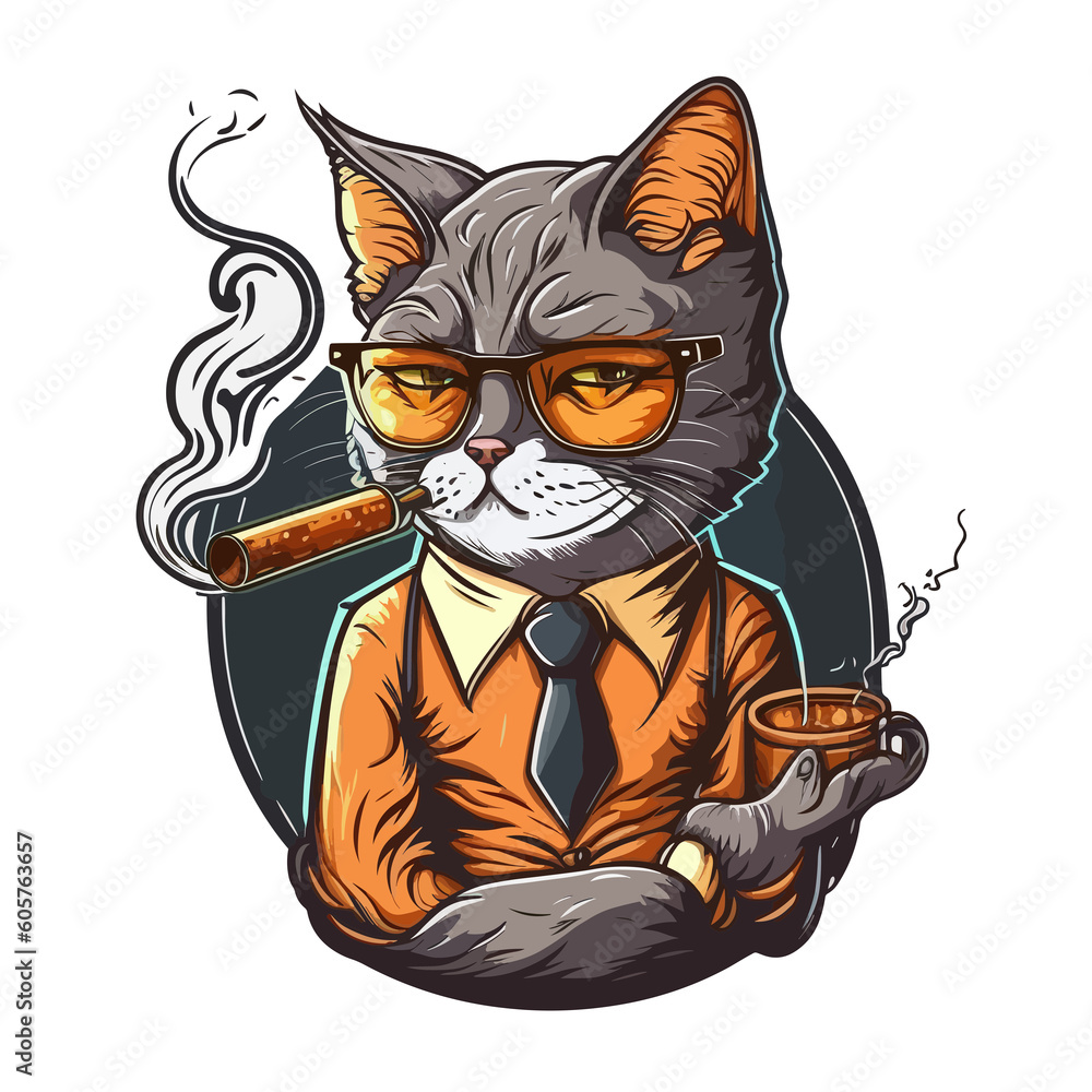 Cat Smoking Cigar