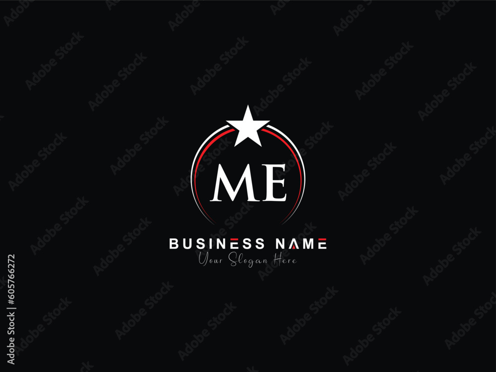 Simple ME Circle Logo, Lettering Me em Logo Letter and Star Design ...