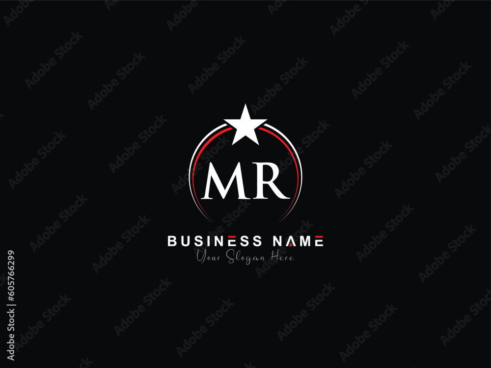 Simple MR Circle Logo, Lettering Mr rm Logo Letter and Star Design ...