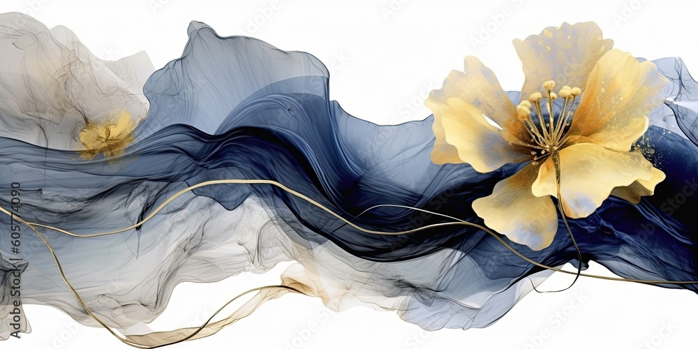 a wallpaper botanical flowers with one big flower for whole artwork ...