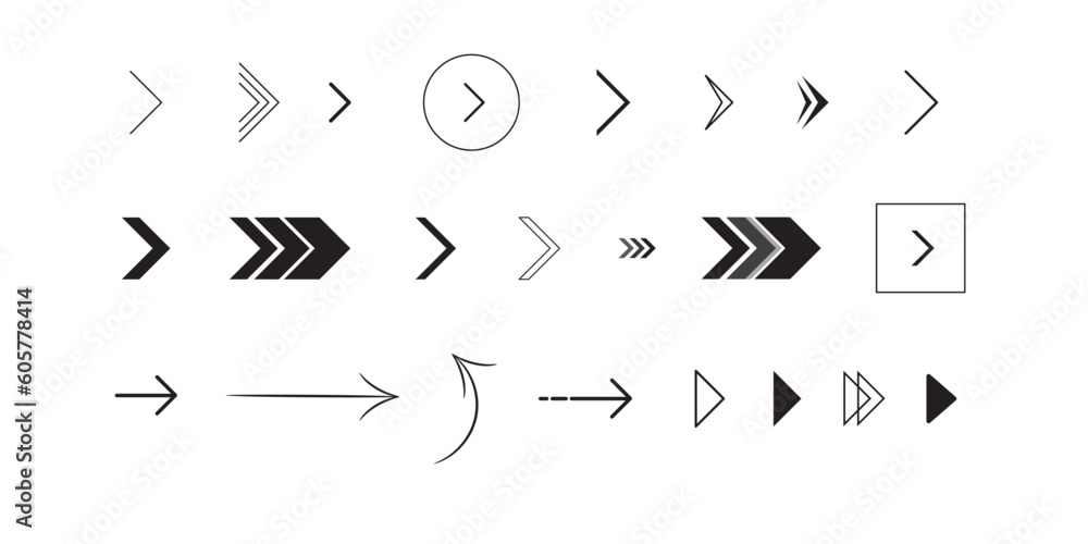 Vector set of arrows of different shapes and styles Stock Vector ...