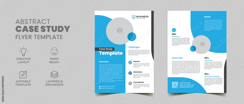 business case study template | modern business double side flyer & poster template | case study ...