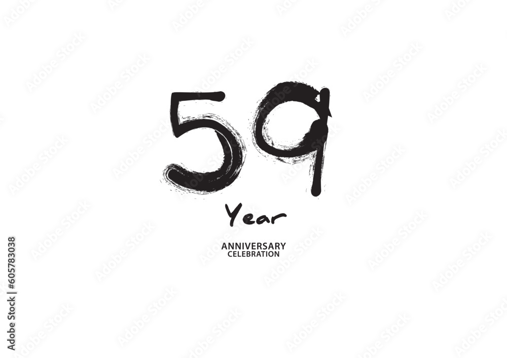 59 year anniversary celebration logotype on white background for poster ...