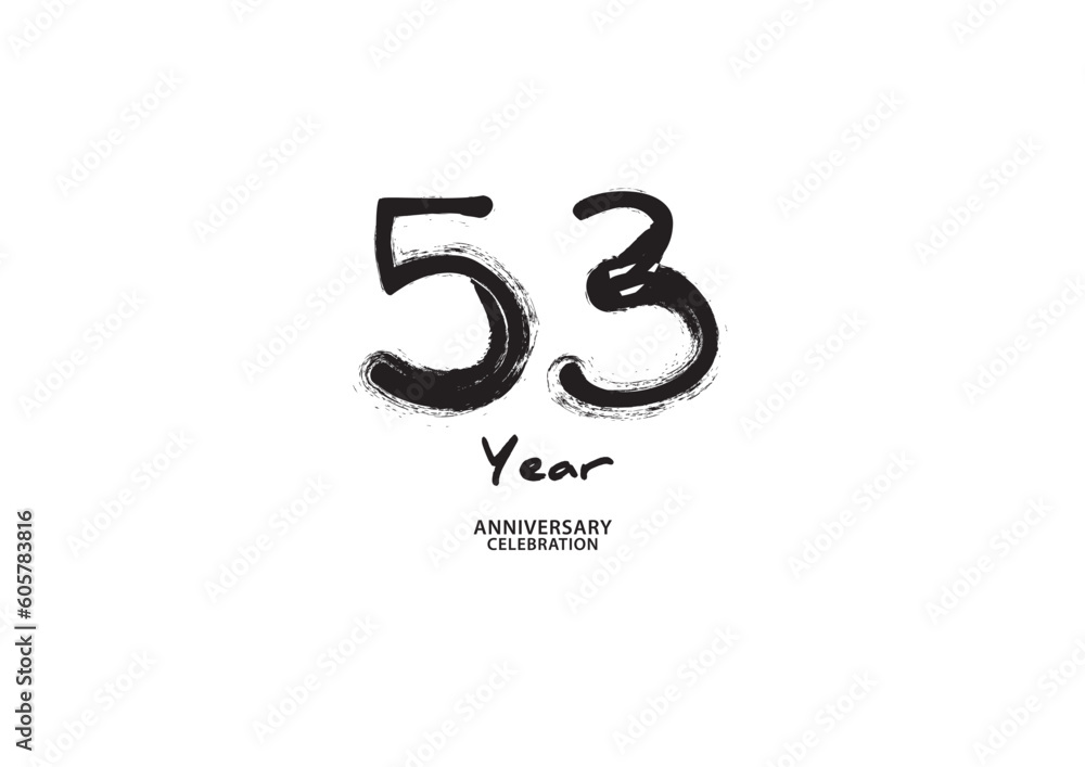 53 year anniversary celebration logotype on white background for poster ...