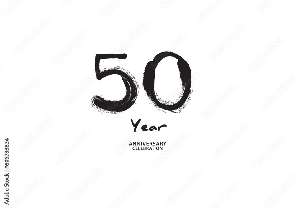 50 year anniversary celebration logotype on white background for poster ...