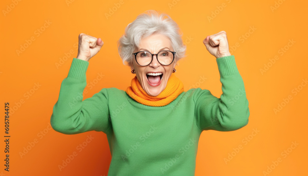 Super excited and very happy winner. Winner mentality concept ...