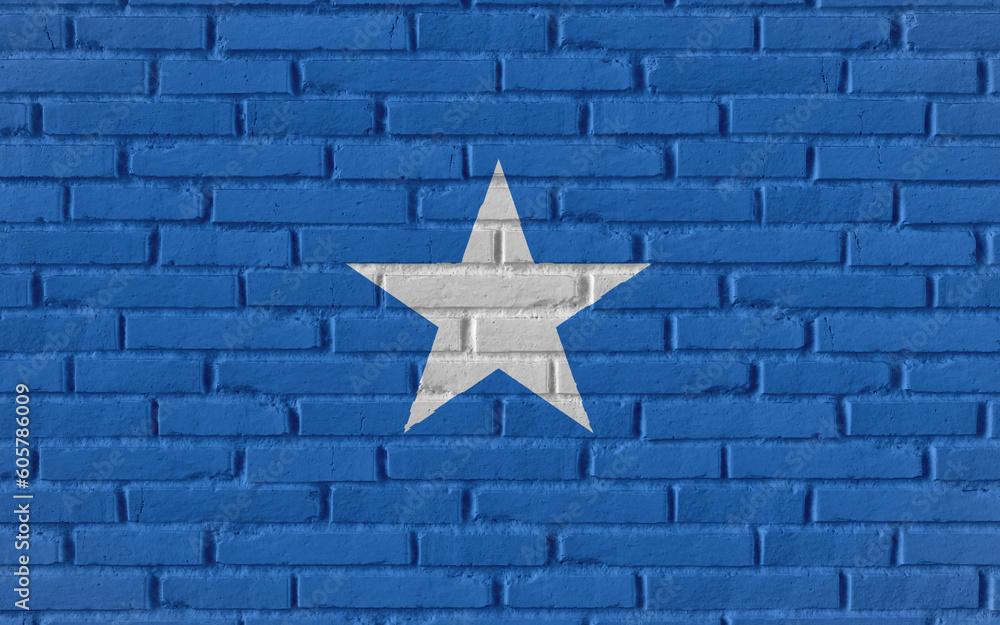 Somalia country national flag painting on old brick textured wall with ...