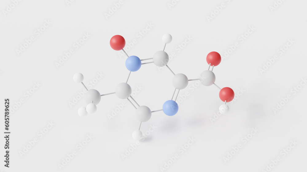 acipimox molecule 3d, molecular structure, ball and stick model ...