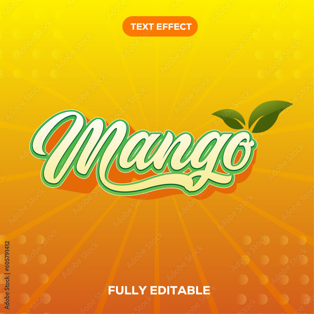vector editable mango text effect design template Stock Vector | Adobe ... vector editable mango text effect design template Stock Vector | Adobe ...