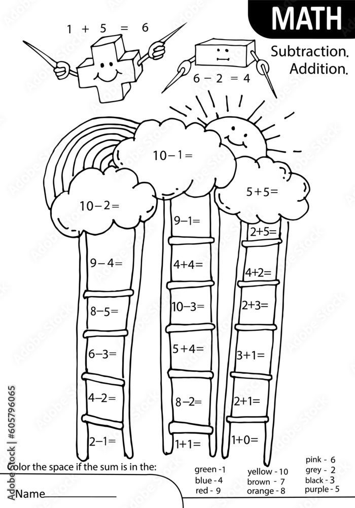 Math learning game. Count and write the correct numbers. Mathematics ...