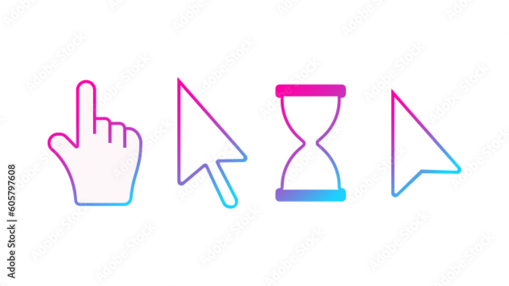 Desktop computer mouse cursors. Laptop PC pointer icons. Stock Vector ...