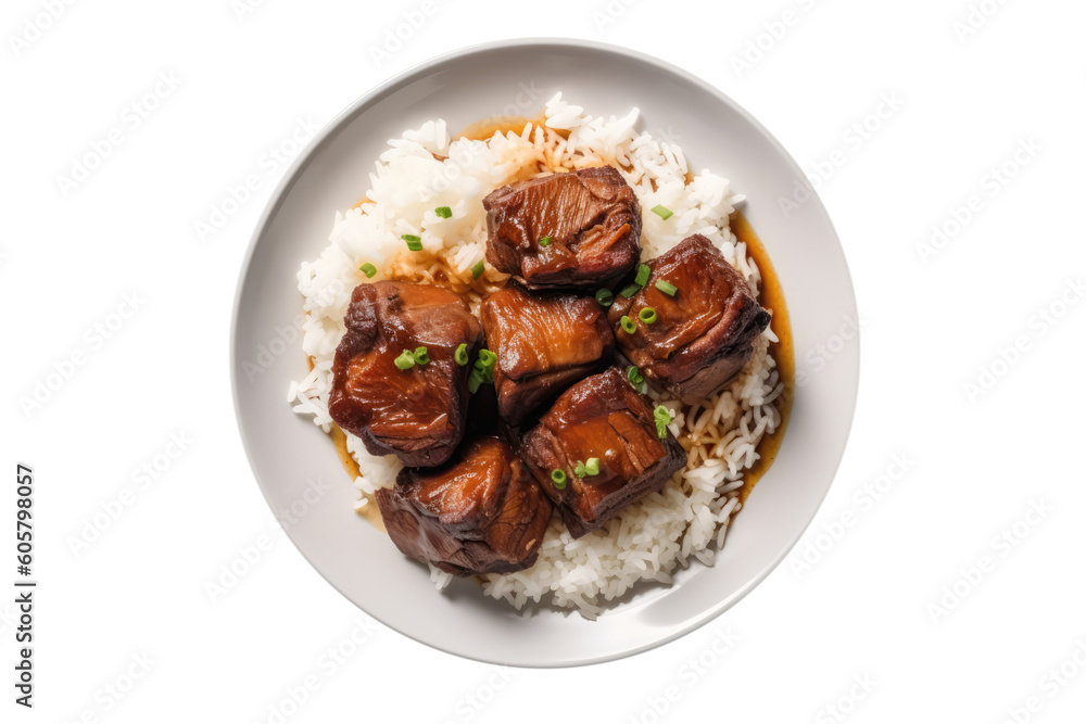 Adobo De Cerdo Marinated And Braised Pork, Peruvian Cuisine. Isolated ...