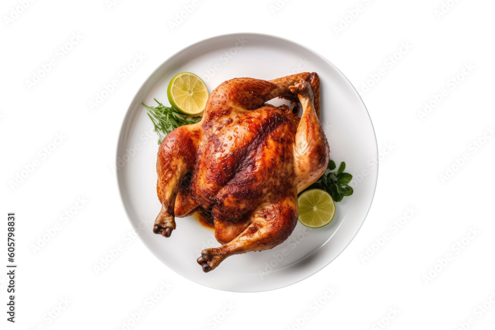 Pollo Lbrasrotisserie Chicken, Peruvian Cuisine. Isolated On ...