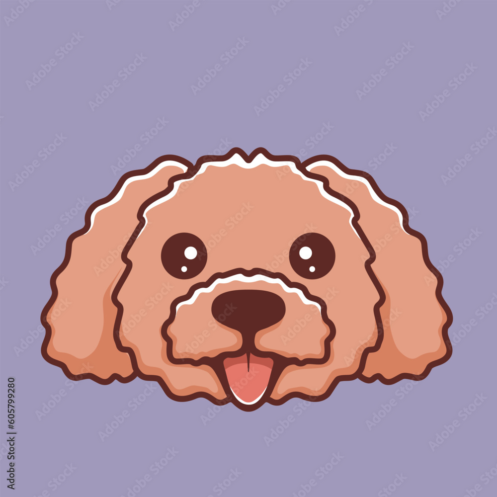 cute cartoon poodle labradoodle dog portrait Stock Vector | Adobe Stock