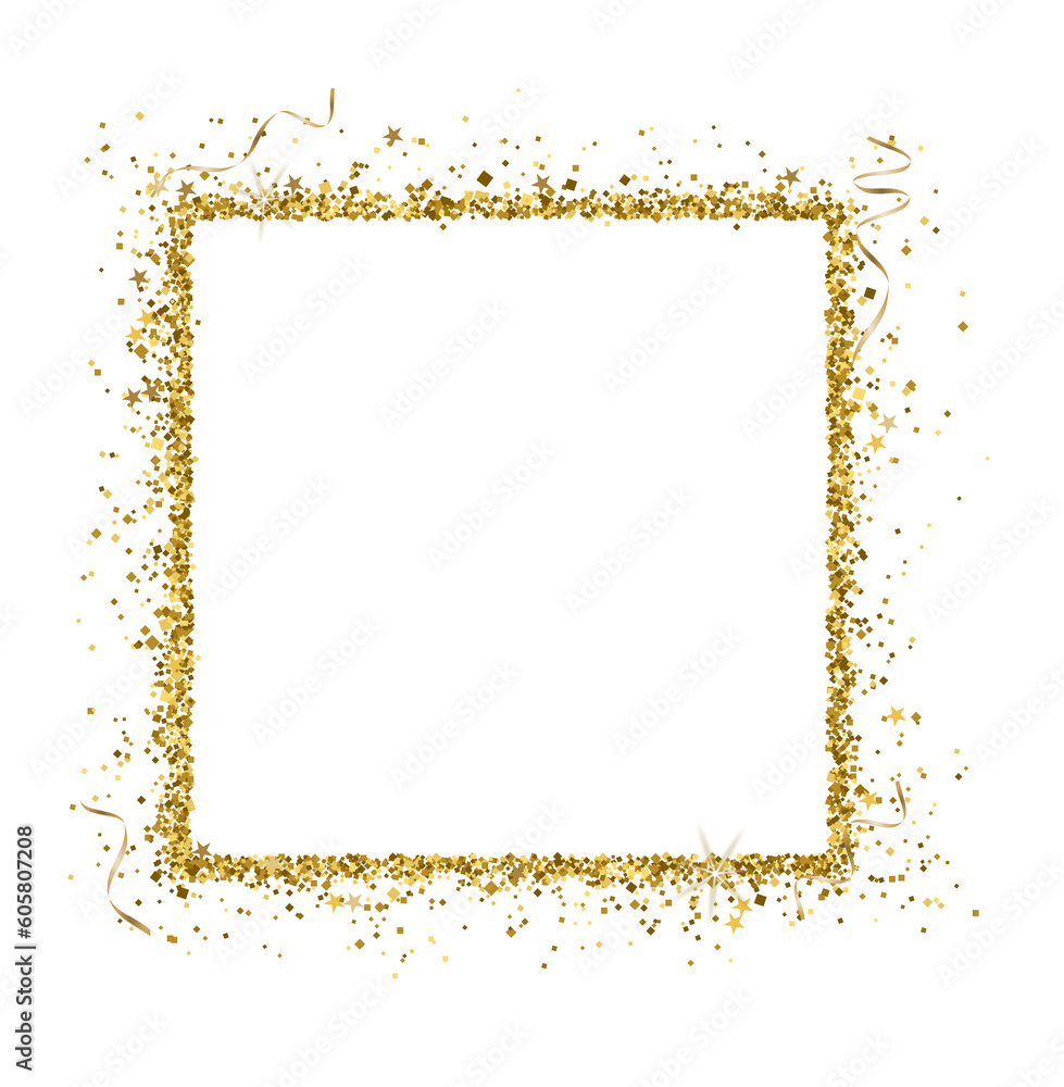 Gold Glitter Frame Square Stock Illustration | Adobe Stock