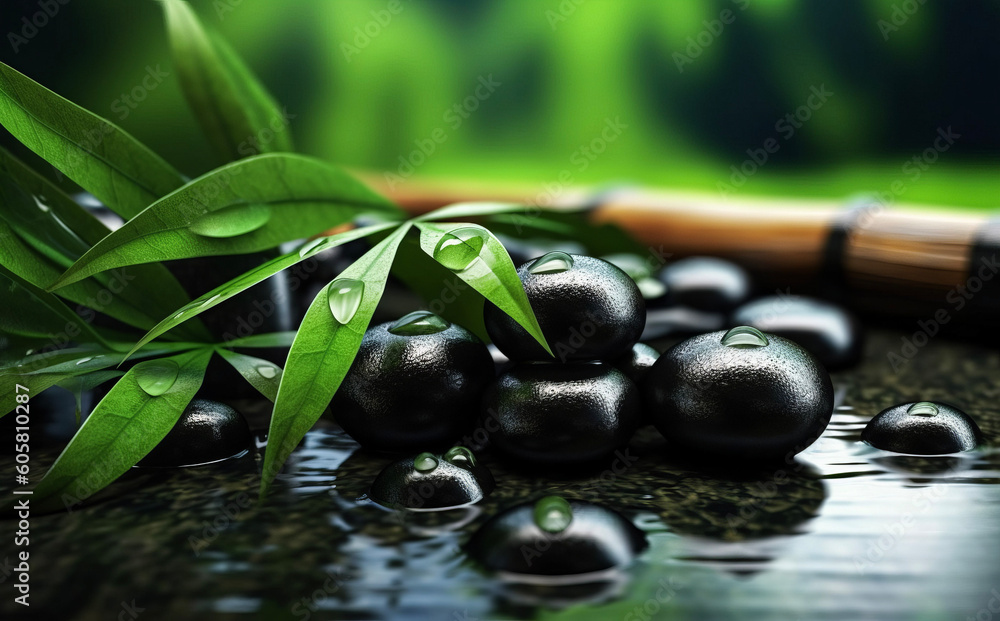 Captivating photo of a tranquil Asian-inspired spa with a serene water ...