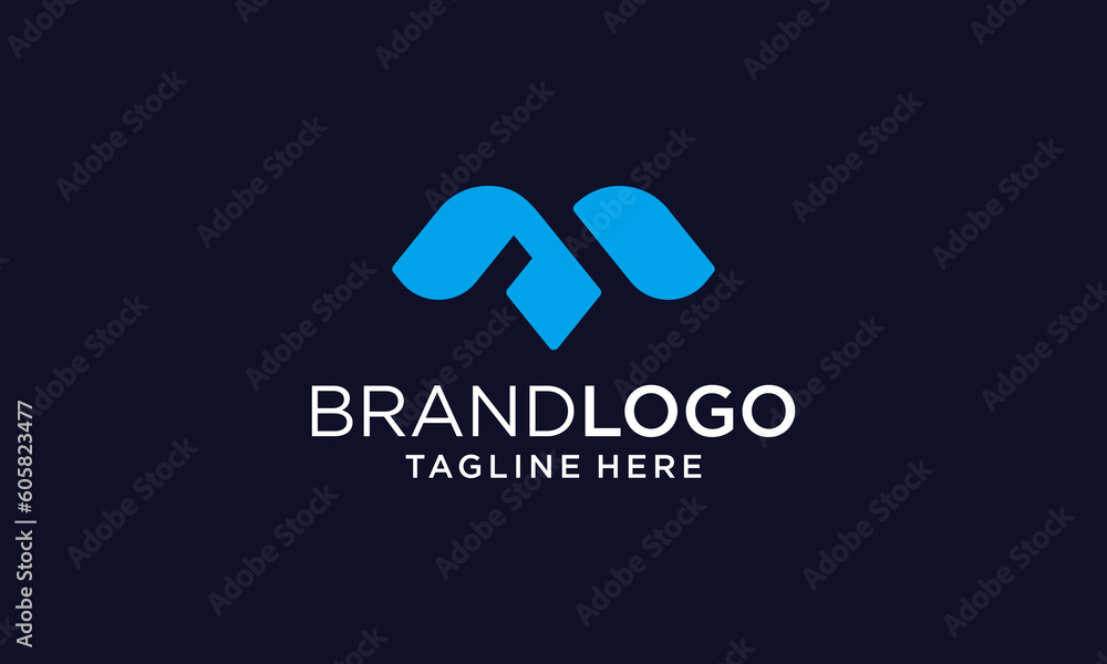 Letter M line logo design. Linear creative minimal monochrome monogram ...