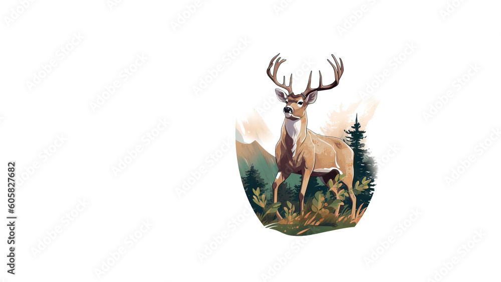 Deer, White Tailed Buck, Wildlife-inspired Logo. Transparent Buck ...