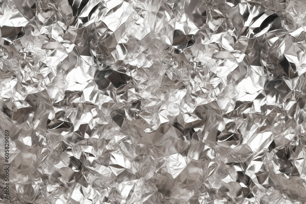 background seamless ripped and crumpled silver aluminim foil background ...
