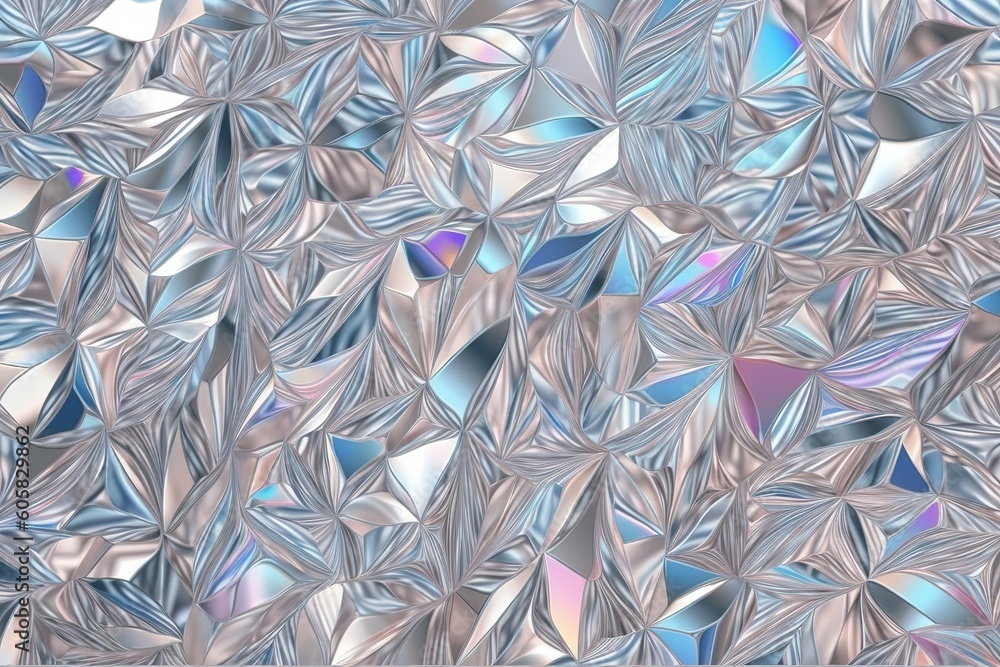 wallpaper for seamless iridescent silver holographic crumpled chrome ...