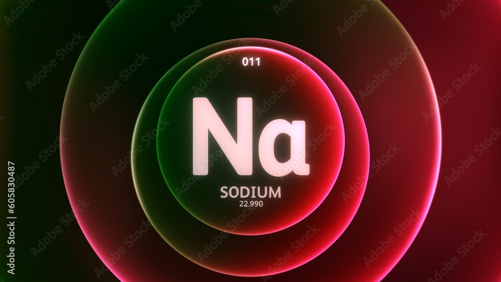 Sodium as Element 11 of the Periodic Table. Concept illustration on ...
