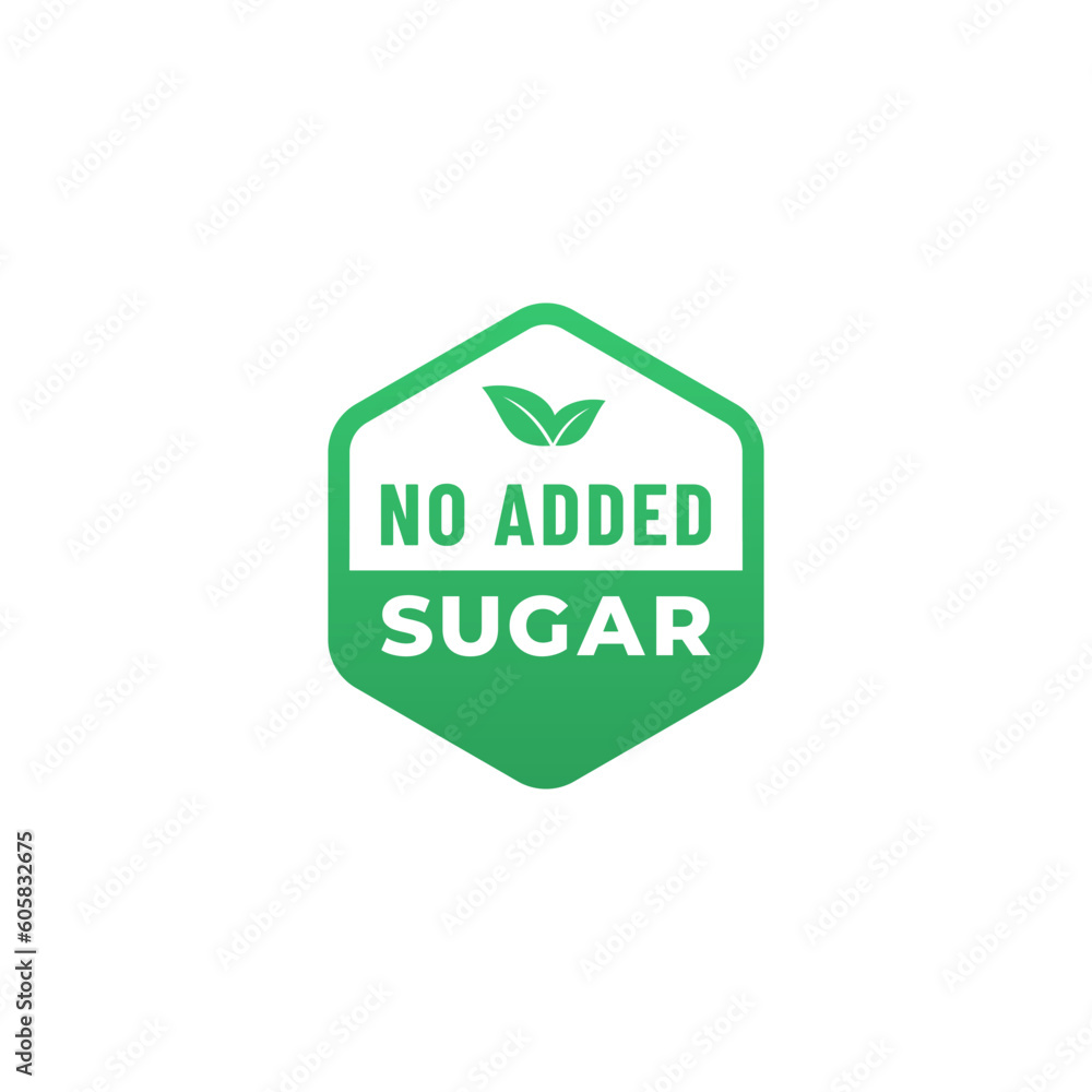 No added sugar label or No added sugar symbol vector isolated in flat ...