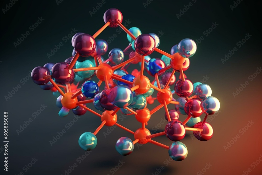 3D model of arecoline alkaloid with structural formula and atom color ...