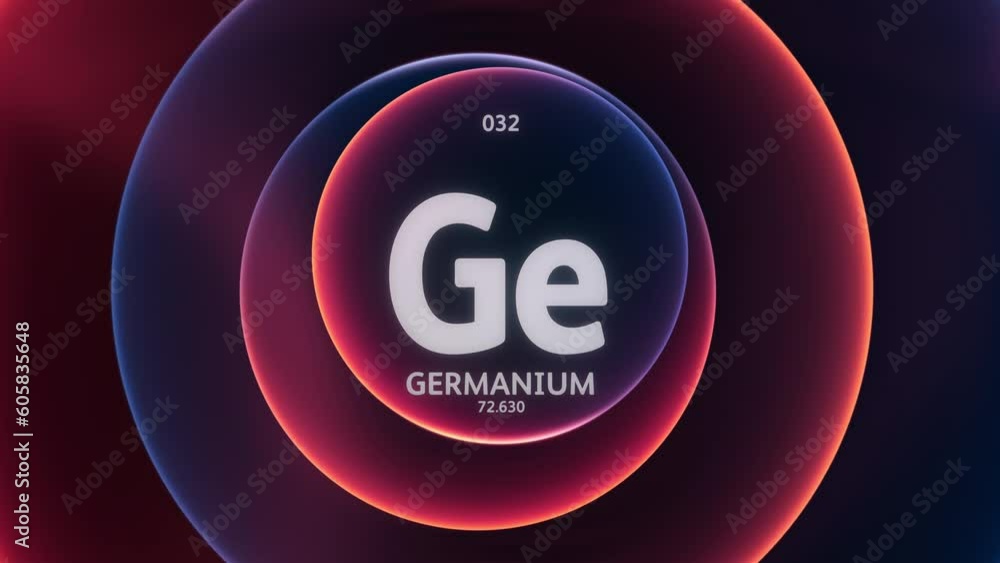 Germanium as Element 32 of the Periodic Table. Concept animation on ...