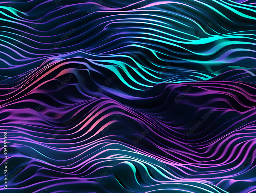 Realistic psychic waves illustration seamless wallpaper design created ...