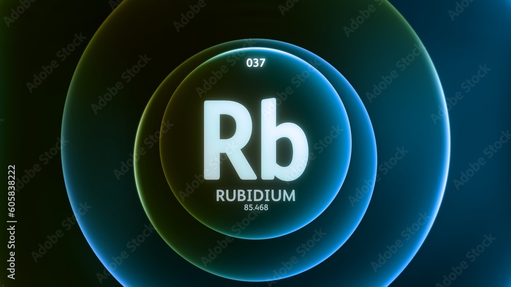 Rubidium as Element 37 of the Periodic Table. Concept illustration on ...