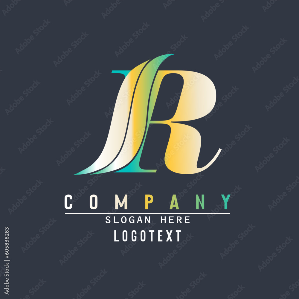 Letter R and Wave Logo Template, abstract initial R logo , Creative R ...