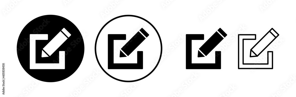 Edit icon vector. edit document sign and symbol. pencil Stock Vector ...