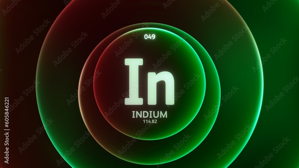 Indium as Element 49 of the Periodic Table. Concept illustration on ...