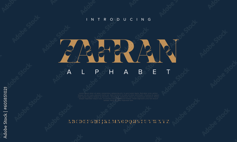 Zafran abstract digital technology logo font alphabet. Minimal modern ...